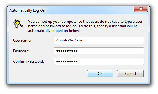 Windows 7 Auto Login - Configure your Windows 7 for automatic logon ...